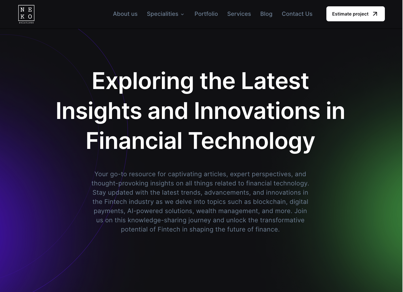 Neko Solutions Blog - Fintech Software development